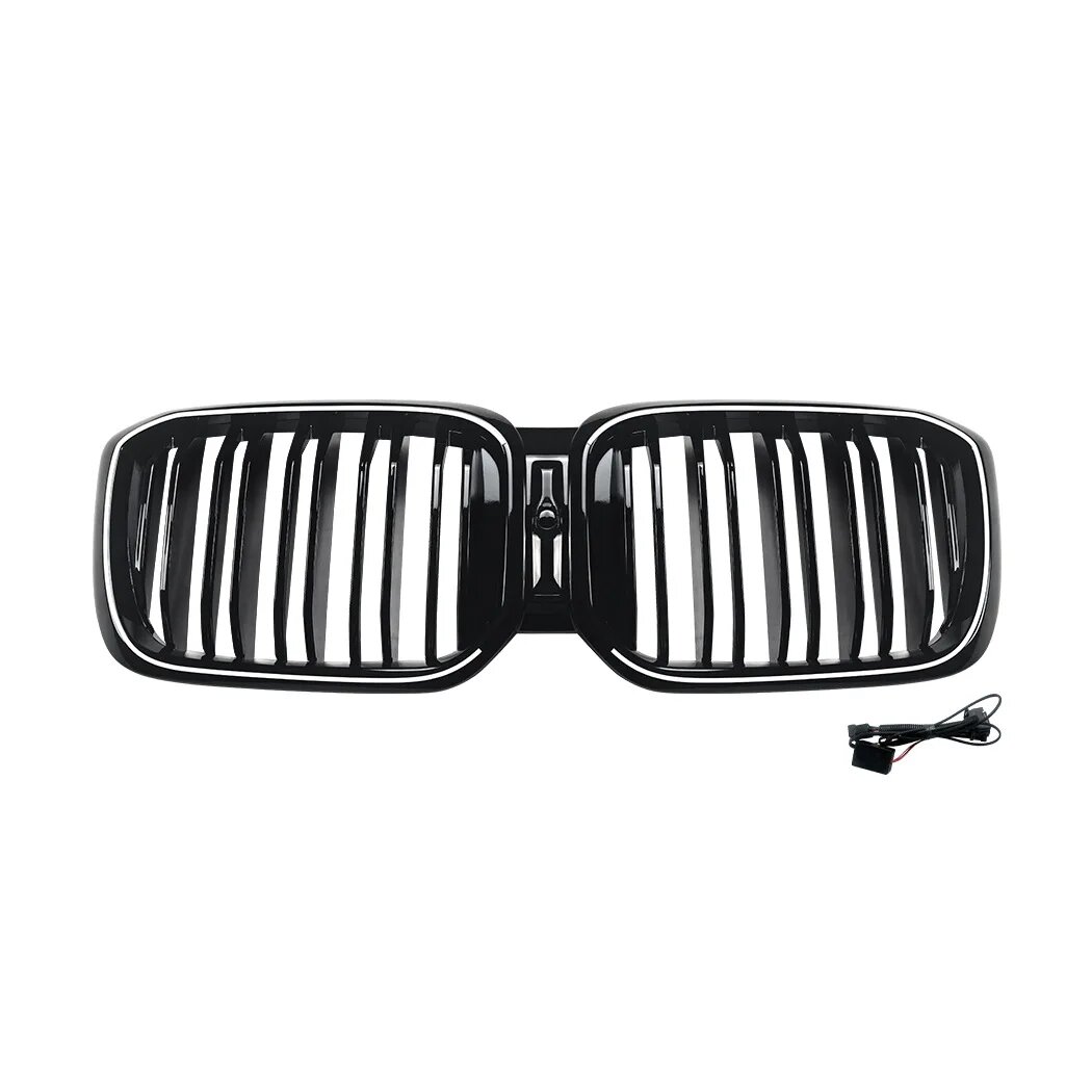 Для BMW X3 X4 G01 G02 2022-2024 LCI: Передняя решетка радиатора (ноздри) с LED-подсветкой, dual line