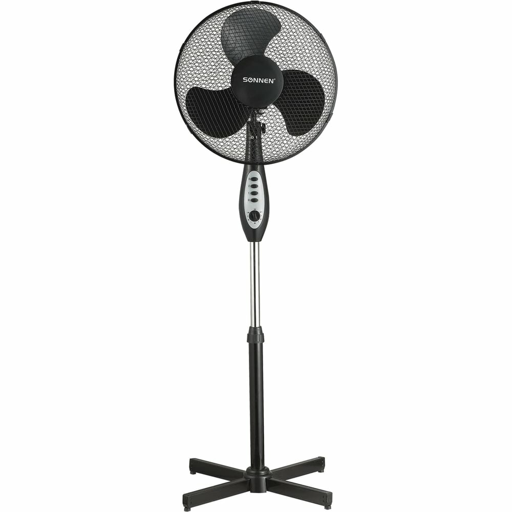 Вентилятор напольный SONNEN FS40-A55, d=40 см, 45Вт, 3 скоростных режима, таймер, черный, 451035