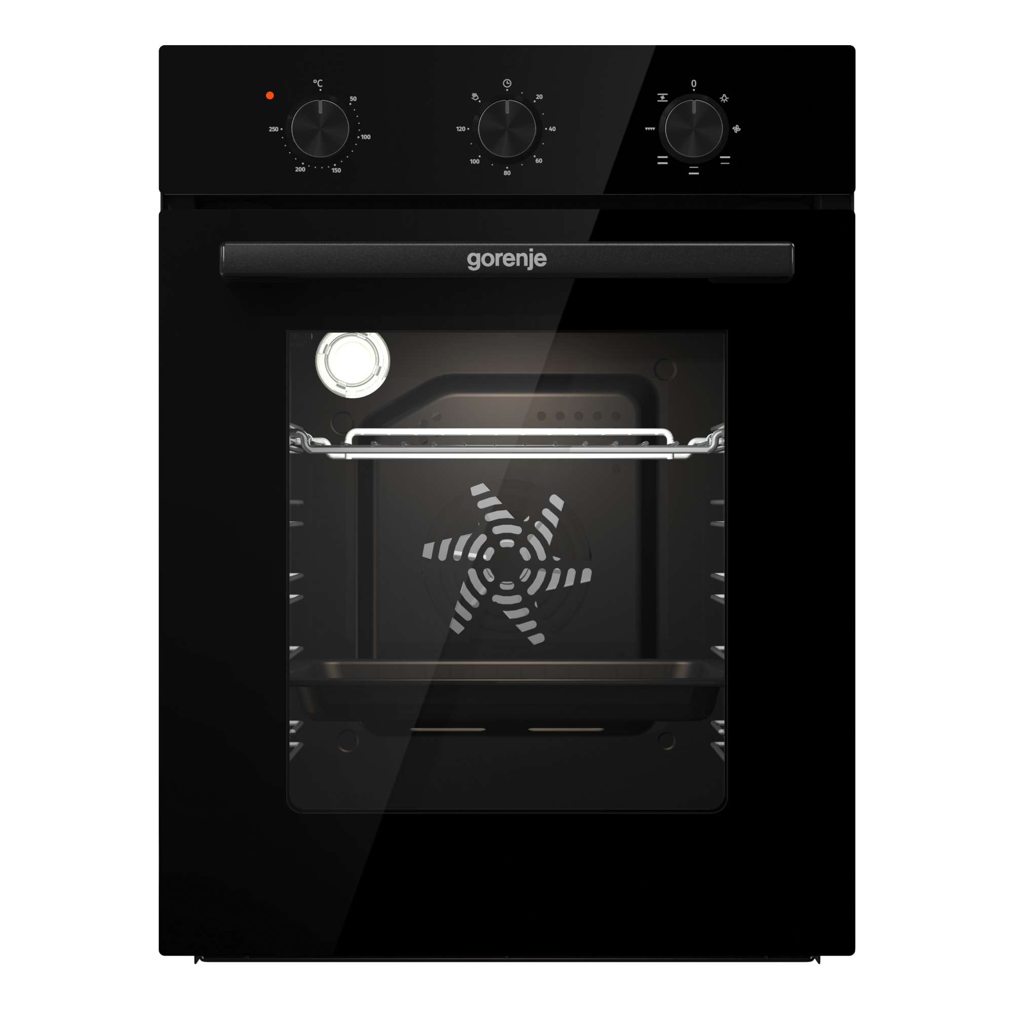 Духовой шкаф Gorenje BO4525E02BG, встраиваемый, ширина 45 см, класс А, 49 л, Утапливаемые переключатели, Черный