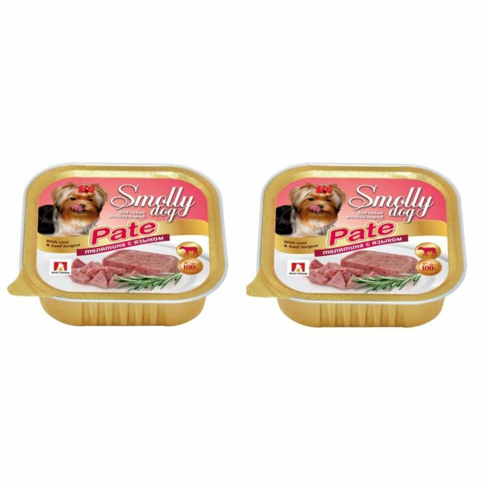 Зоогурман Корм консервированный для собак Smolly dog, телятина с языком , 100 г, 2 шт