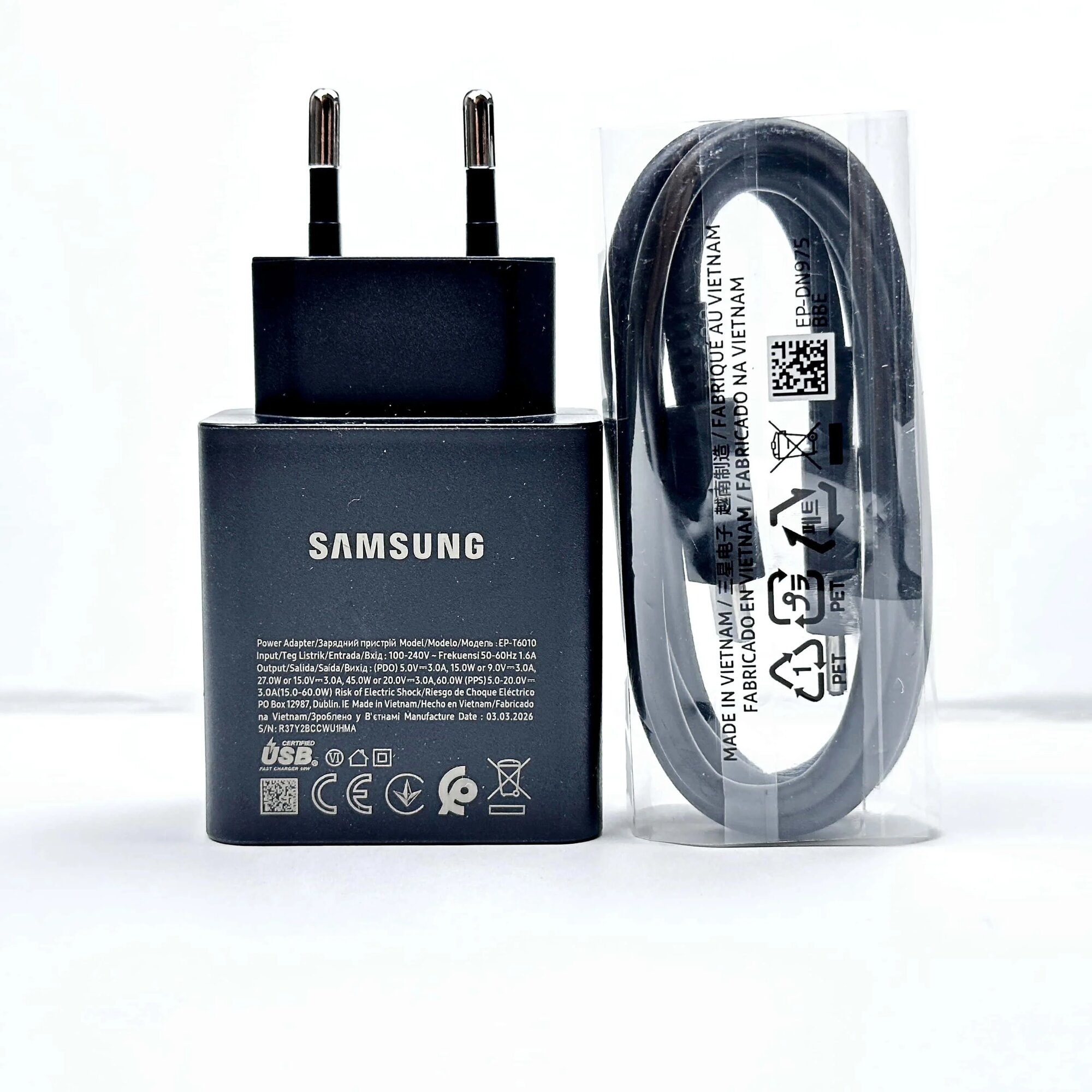 Оригинальное Зарядное Устройство Samsung 60W PD С Кабелем Type-C 5A Для S26 Ultra, S25FE, S24, S23, A56, A57, M55s, Tab S11 U.