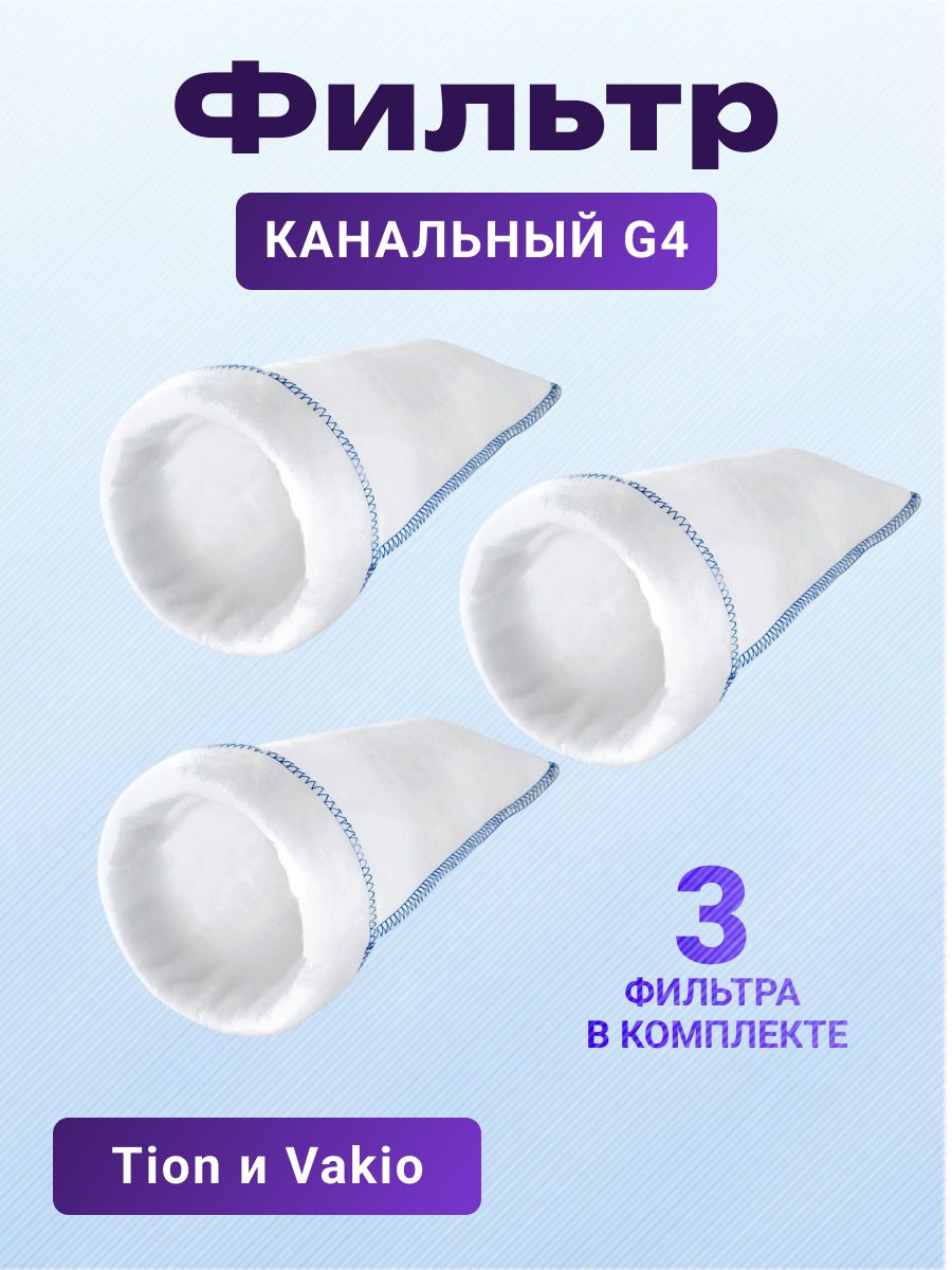 Канальный фильтр G4 для очистителя воздуха / приточных устройств Tion, Vakio kiv pro 3 шт Run Energy