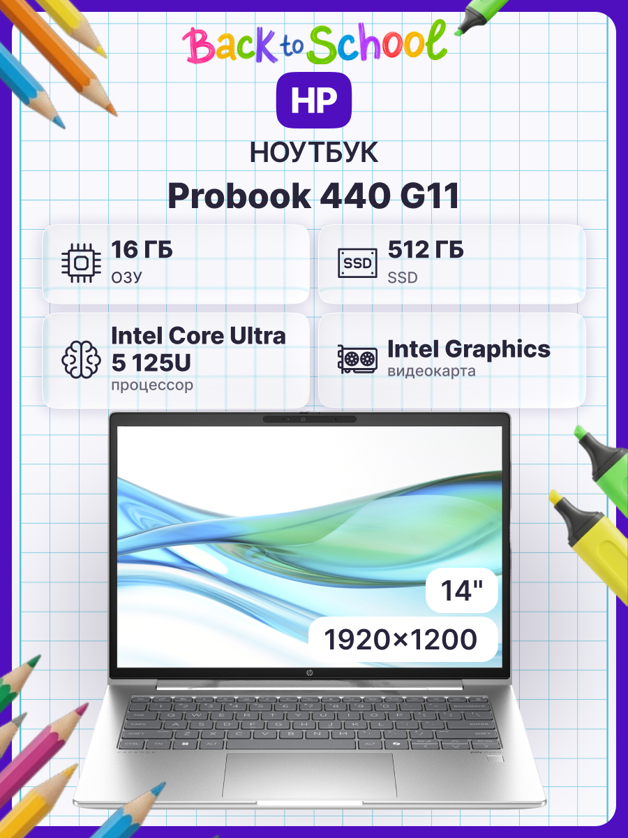 Ноутбук HP ProBook 440 G11 14" (A38B9ET#BH5) PI Без ПО