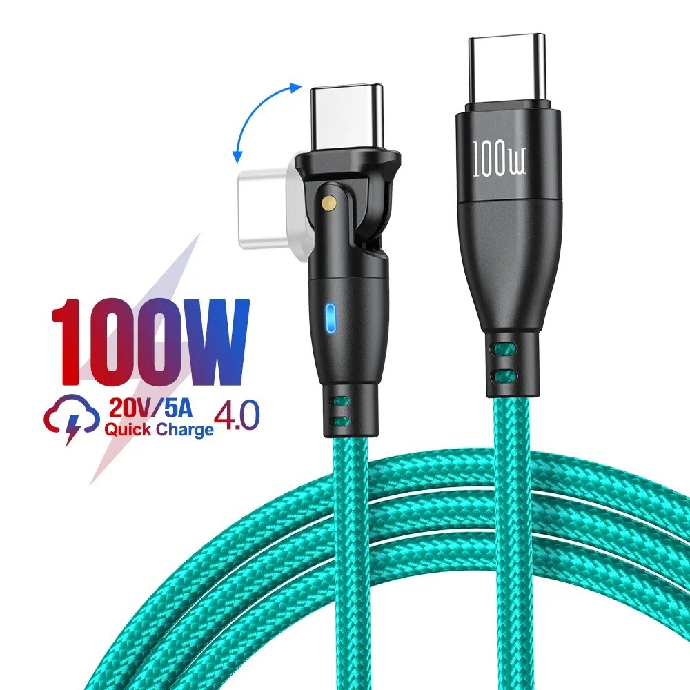 USB C кабель 2м 100W Green для Type C
