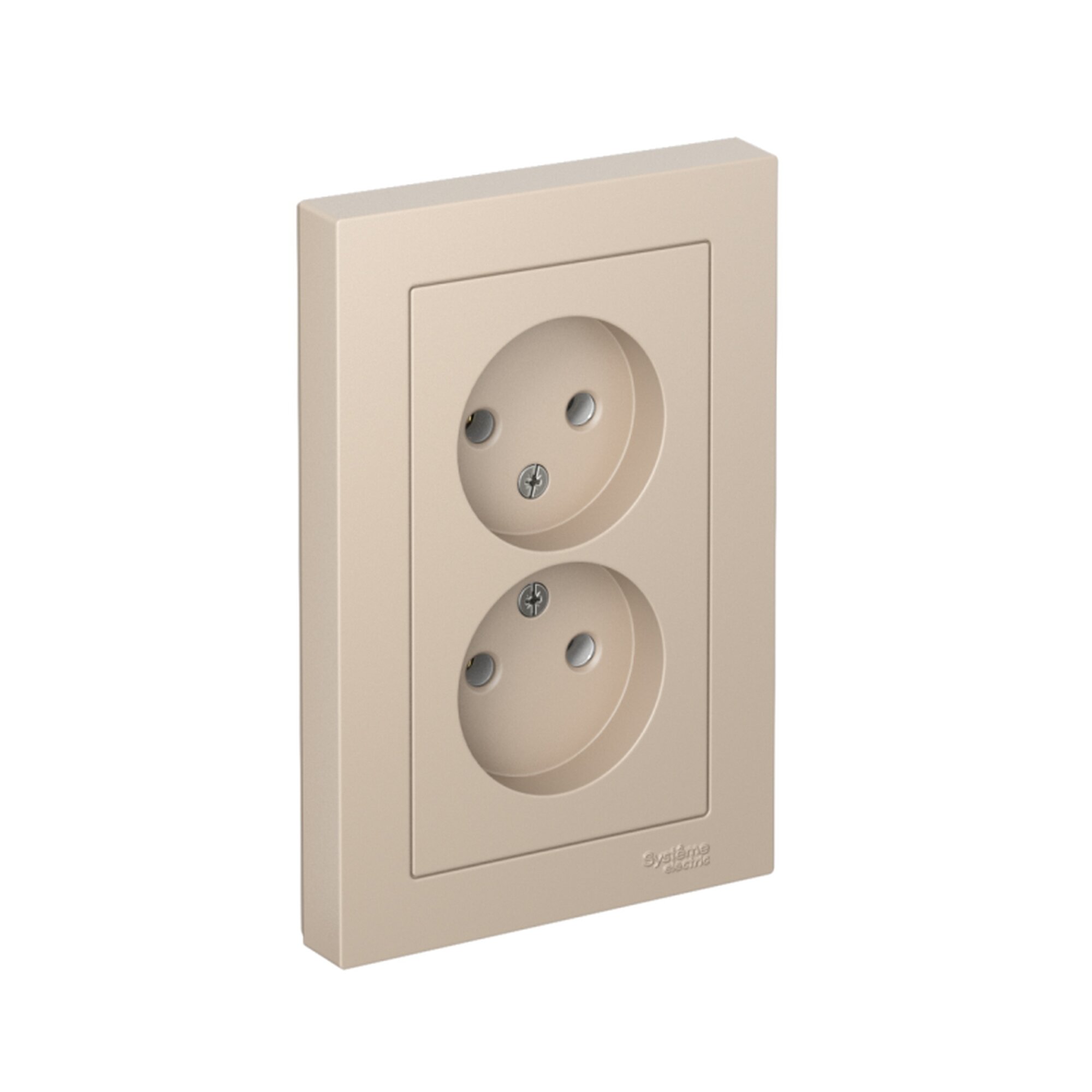 Розетка 2-м. AtlasDesign 16А без заземл. в сборе песочн. SE ATN001220