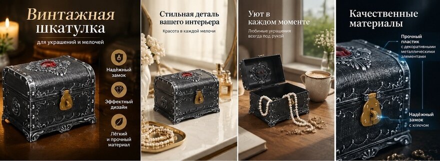 Коробка Для Сокровищ Пиратская Ретро Коробка 14X11Cm Серебристый Цвет