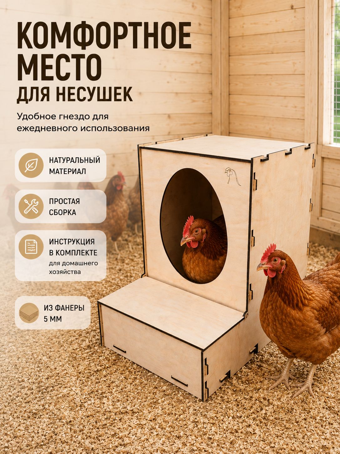 Гнездо для кур несушек — фото 1