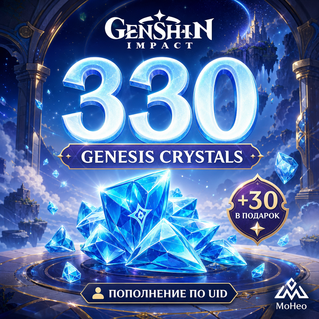 Genshin Impact 330 кристаллов сотворения — пополнение по UID