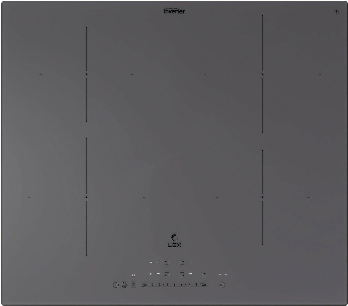 Индукционная варочная панель LEX Hi-Tech EVI 640A I GR, конфорок: 4 шт, стеклокерамика, независимая, серый