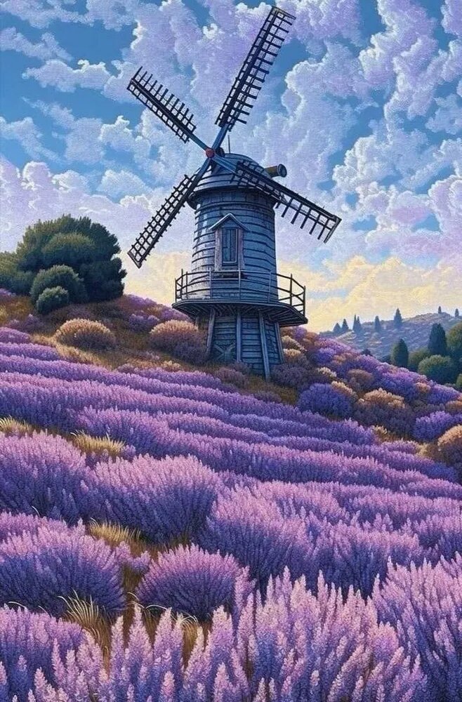 Алмазная Мозаика "Лаванда" 30х40 См Алмазная Вышивка / Картина Стразами Подарков / Украшения