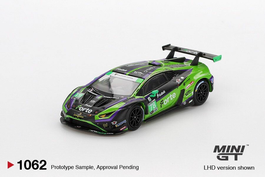 Машинка MINI GT MODEL 1:64 #1062 Lamborghini GT3 EVO2 green Die-cast Alloy Model Collection Toy Children Gifts