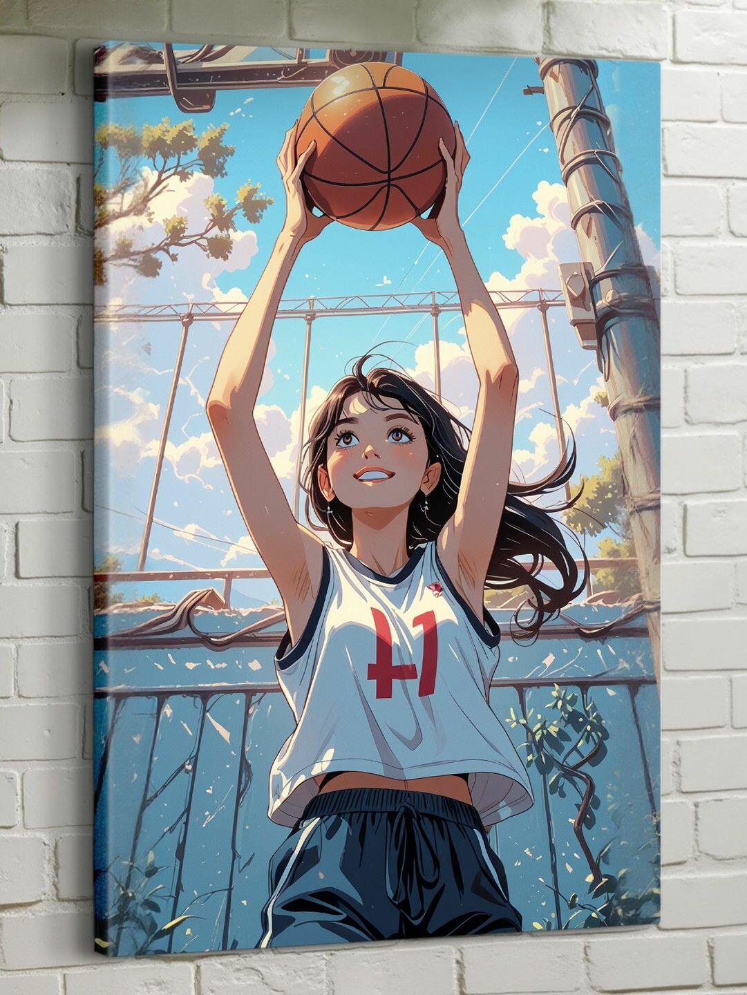 "Ветер в волосах" - картина на холсте, 45x30 см.