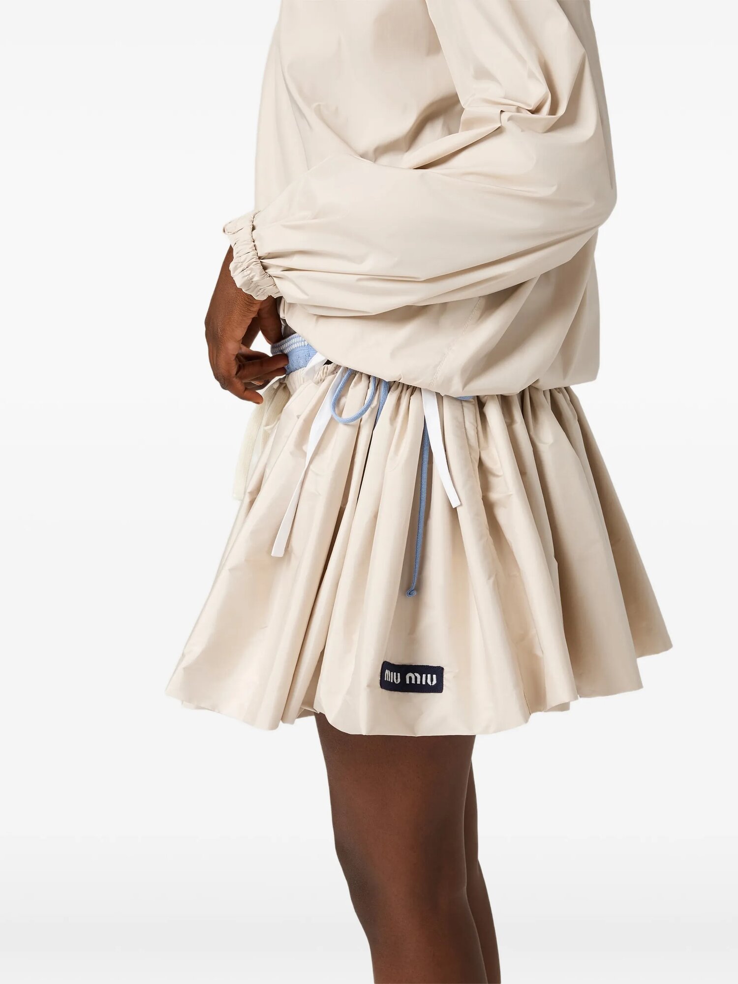 Юбка Miu Miu Technical pongé miniskirt, размер 40, разноцветный — фото 1