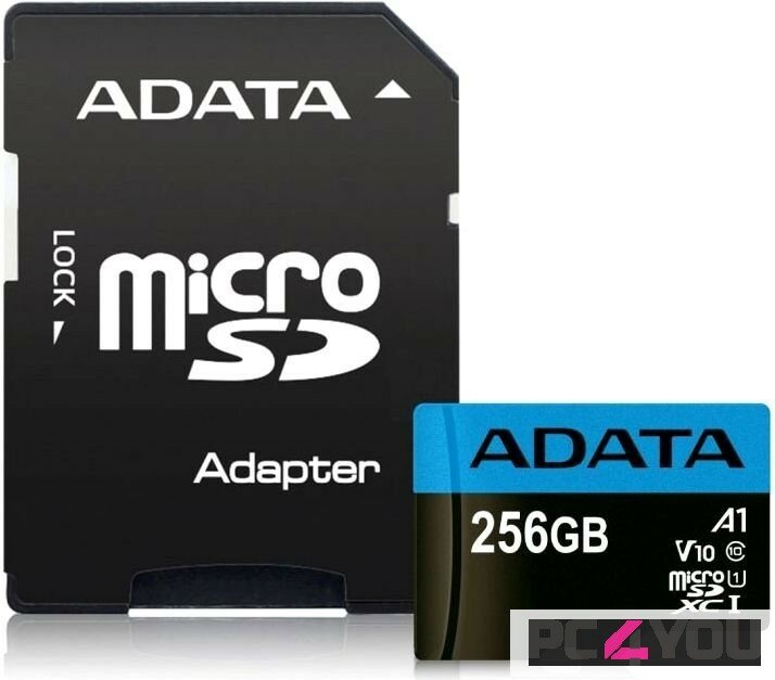 Карта Памяти MicroSDXC 256Gb Adata AUSDX256GUICL10A1-RA1