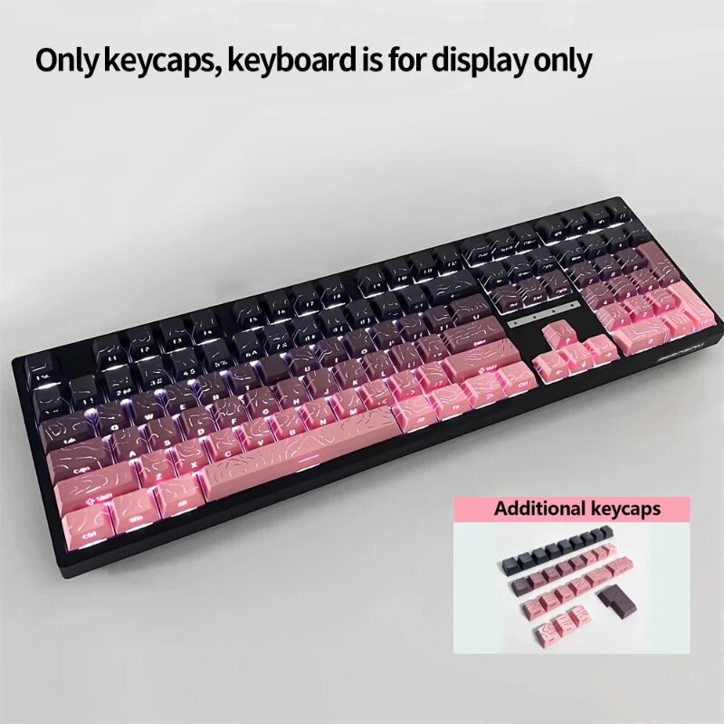 Letter Drive Purple Topographic 4.0 PBT Keycaps Cherry Profile RGB Розовый, 134 Keys Blackberry