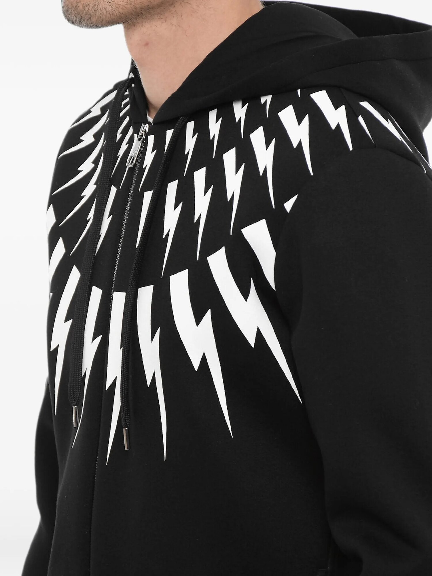 Худи Neil Barrett Fairisle Thunderbolt hoodie, размер 54 — фото 1