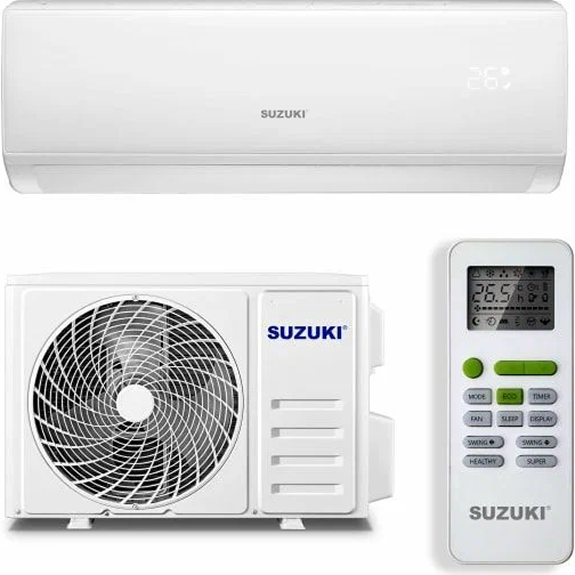 Сплит-система SUZUKI SUSH-S079BE, 7000 BTU, ионизирующий, 20 м², белый