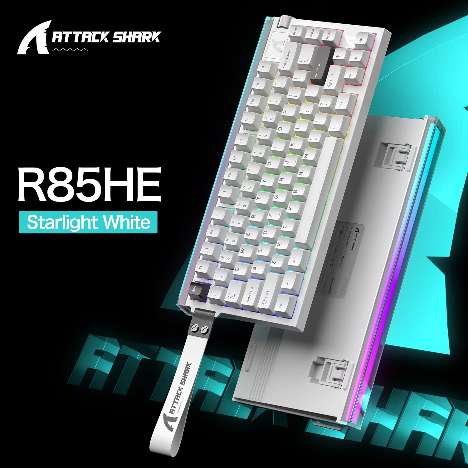 ATTACK SHARK R85HE проводная механическая клавиатура с магнитными переключателями R85 HE-white