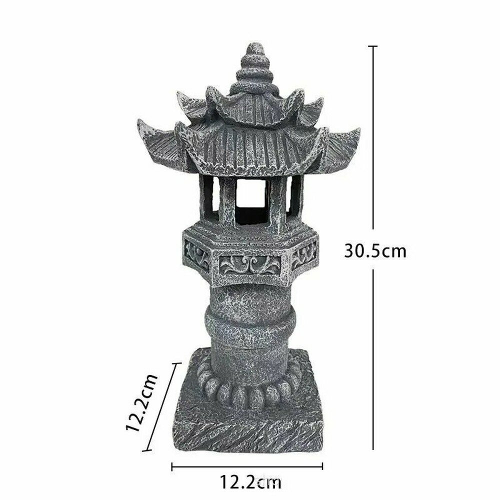 Фигурка садовая "Solar Stone Tower", на солнечной батарее, желтая