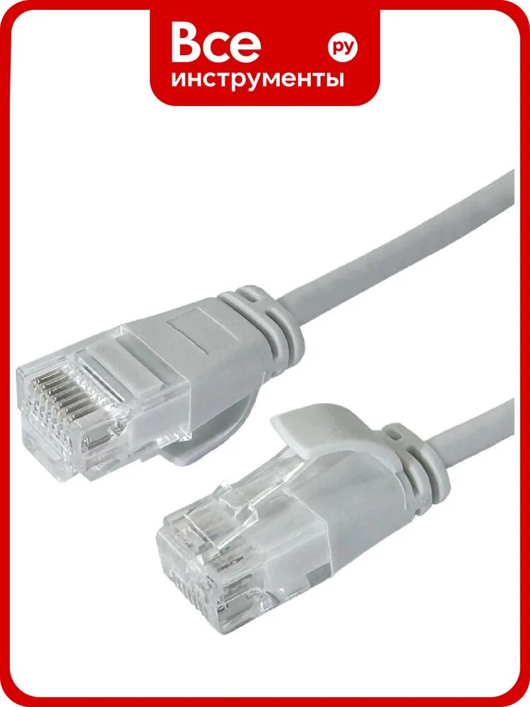 Кабель патч-корд U/UTP 6 кат. 0.5м FL-U6-C-LSZH-SLIM-0.5M 28AWG(7x0.127 мм), чистая медь, LSZH, Slim flexible, серый Filum 00-01114959