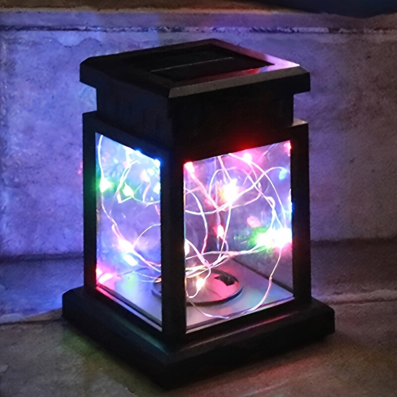 Фонарь уличный на солнечных батареях со светодиодной RGB-подсветкой, пластиковый, с никелевым аккумулятором, 1 шт