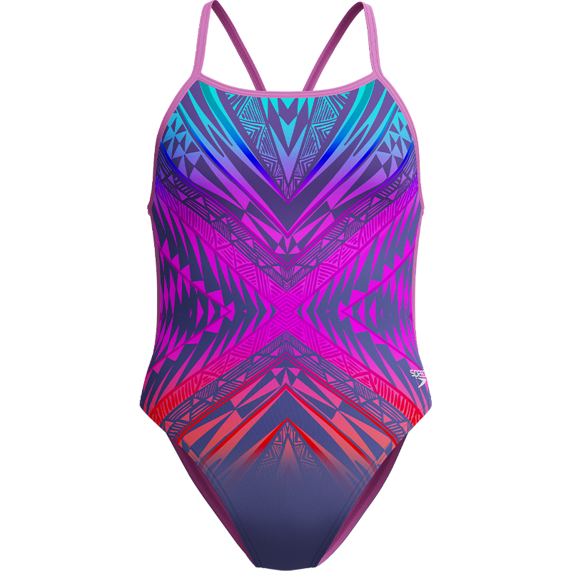 Speedo женский гибкий купальник с плечевым вырезом сине-фиолетовый 3XS Цвет：Сине-фиолетовыйРазмер：3XS (Рост 140-145 см,
