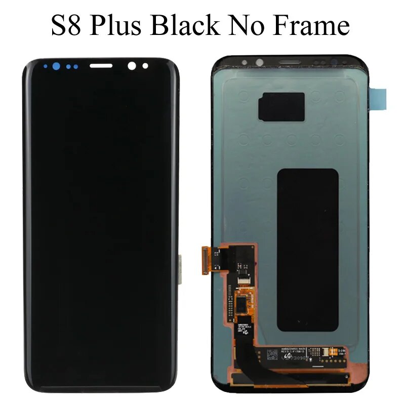 Экран SUPER AMOLED для SAMSUNG S8 PLUS, сменный ЖК-экран с сенсорным Черный, S8 Plus No Frame