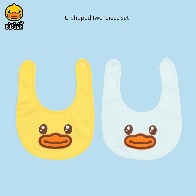 B.Duck Младенческая хлопковая U-образная пеленка для слюны, комплект из 2 шт, желтый и синий для новорожденных