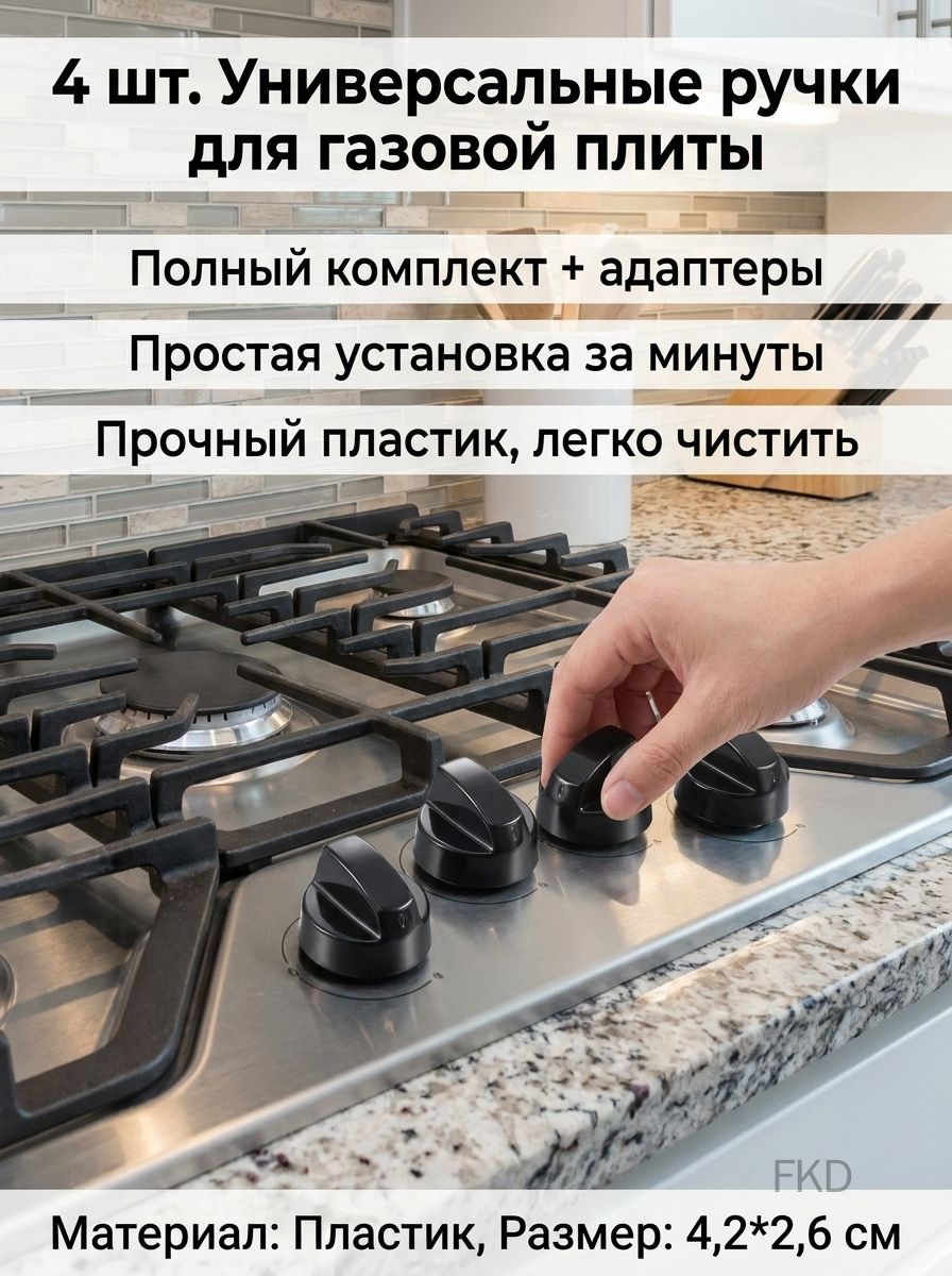 Набор сменных ручек для газовой плиты и духовки 6 мм 8 мм