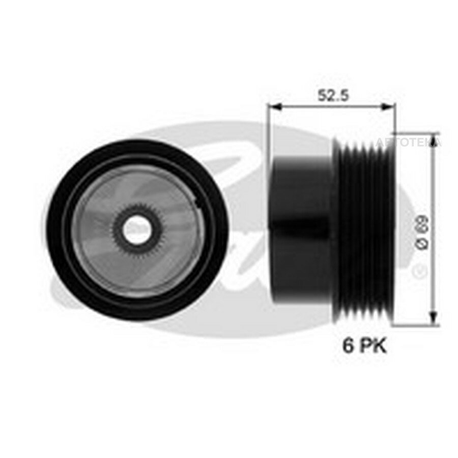 Муфта свободного хода VOLVO S80/XC90/XC60/XC70 3.0/3.2 06-/FREELANDER 3.2 06- GATES OAP7101