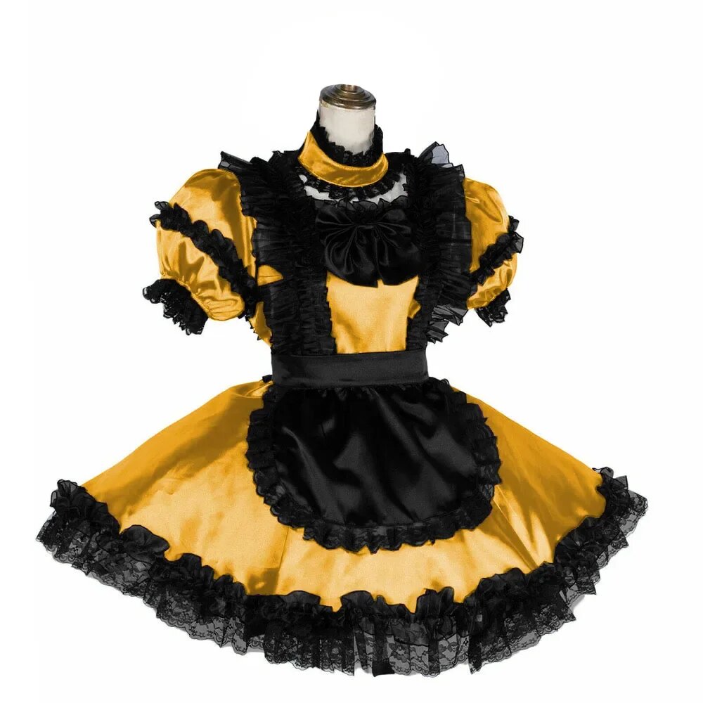 Костюм горничной Fetish Queen 4XL, Желтый, Желтый