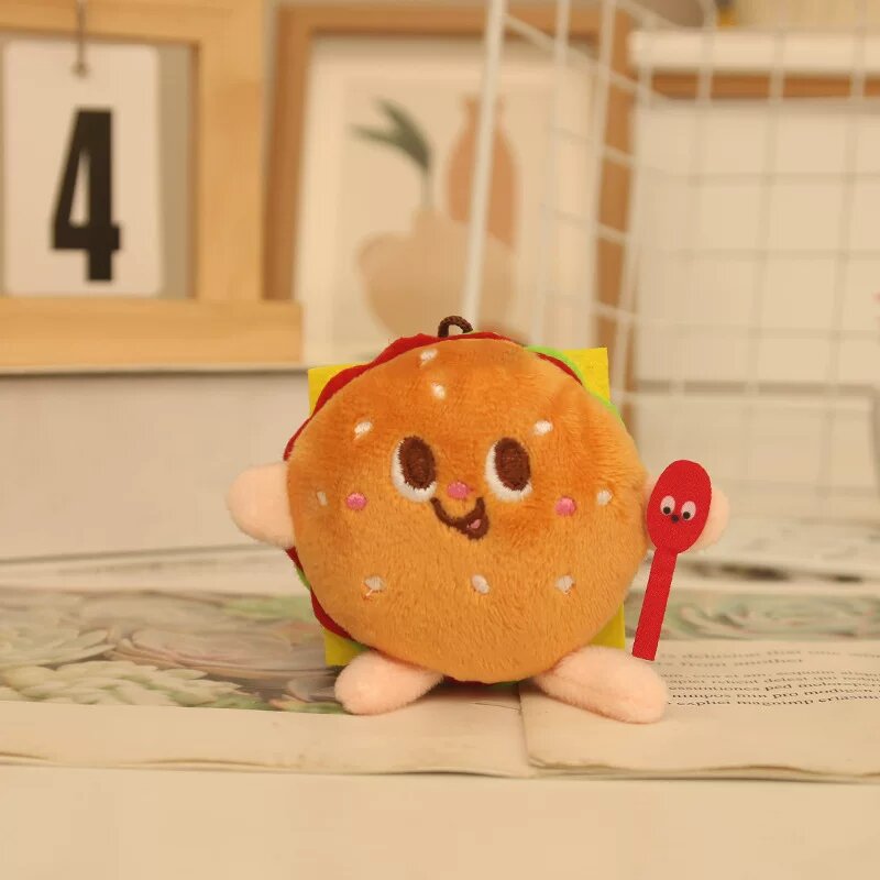 Плюшевая игрушка-брелок в виде куриной ножки, подвеска для рюкзака или ключей, 10 см