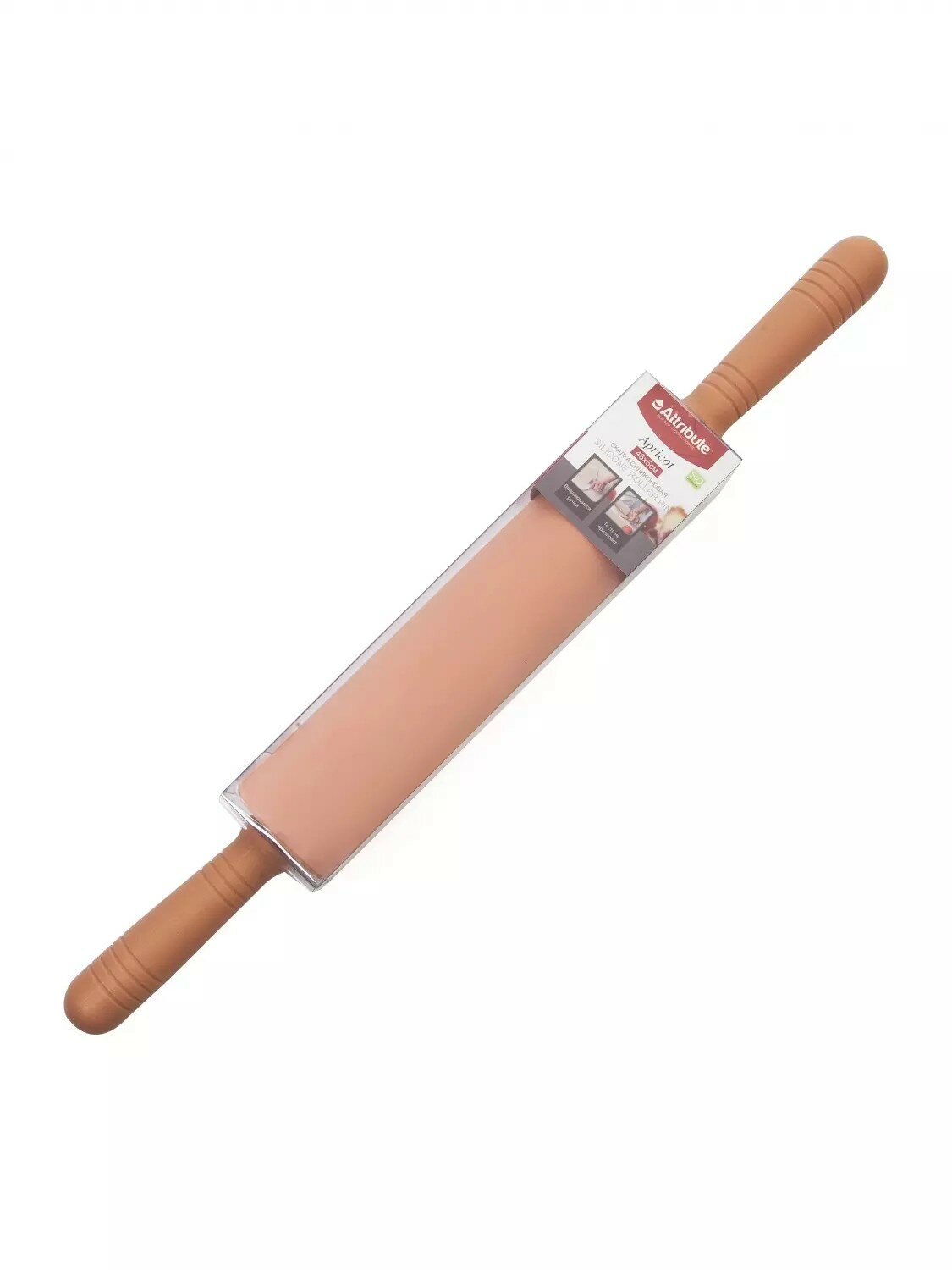Скалка силиконовая 46 х 5 см цвет "абрикос" Attribute ABS405