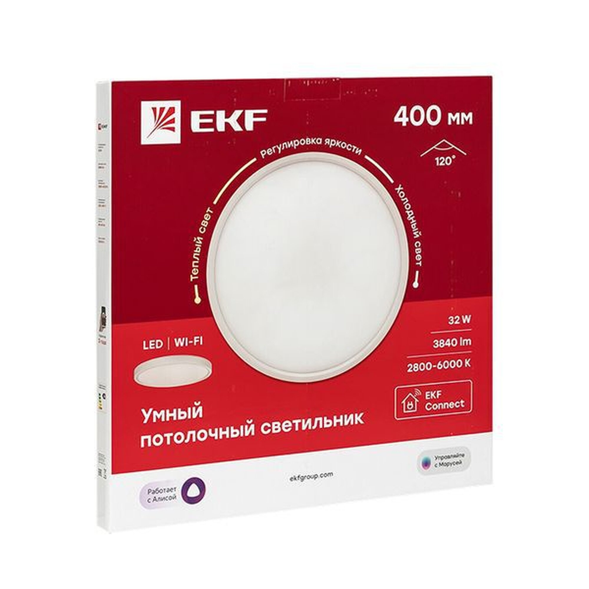 Светильник потолочный EKF Умный, 400 мм, Connect sclwf-400-cct