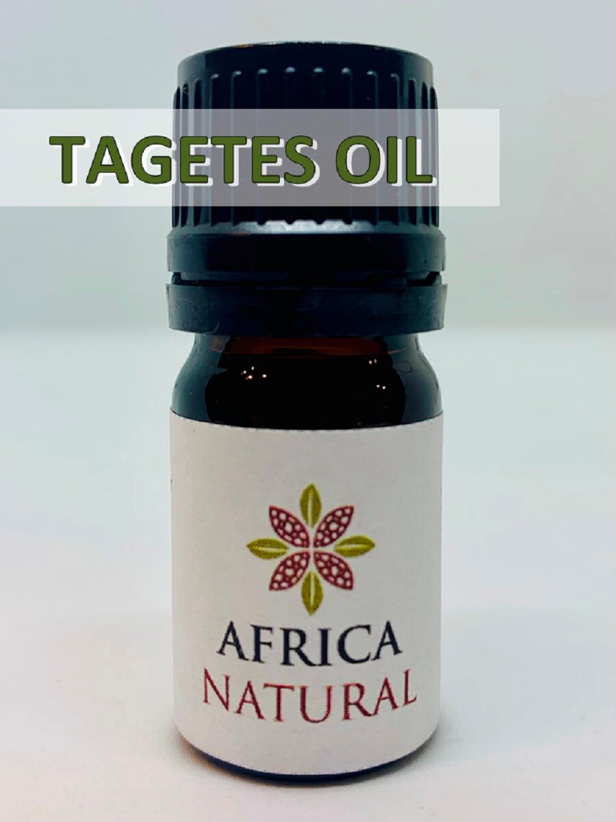 Tagetes minuta эфирное масло дикорастущих бархатцев (Тагетес), от комаров и мозолей, Africa Natural, 5мл