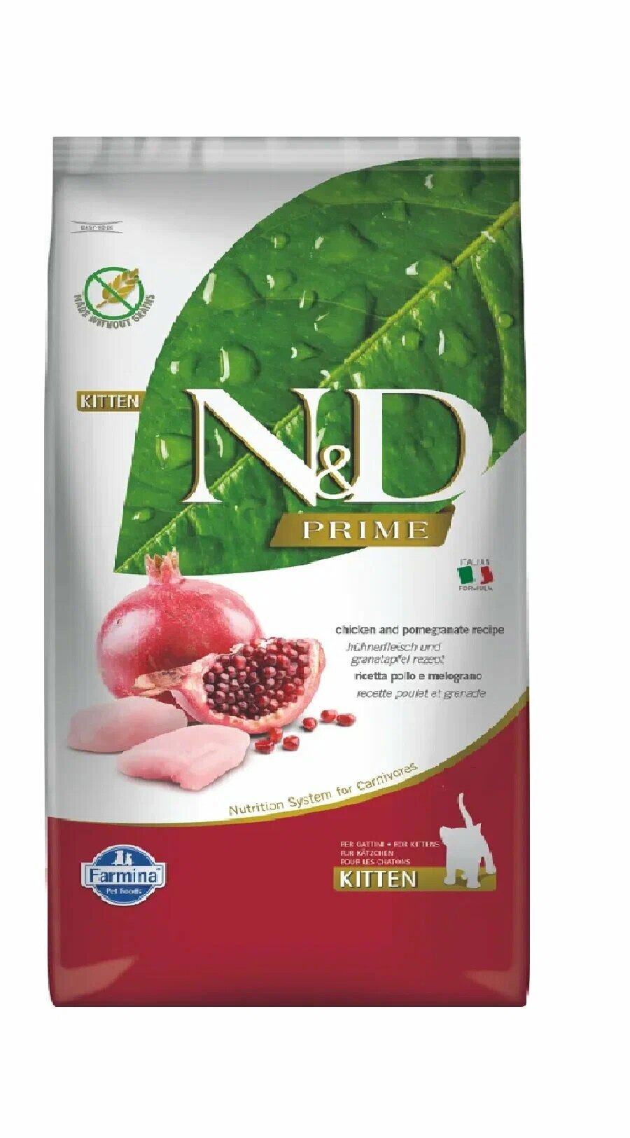 Сухой корм для котят Farmina N&D Prime Kitten беззерновой с курицей и гранатом 10кг