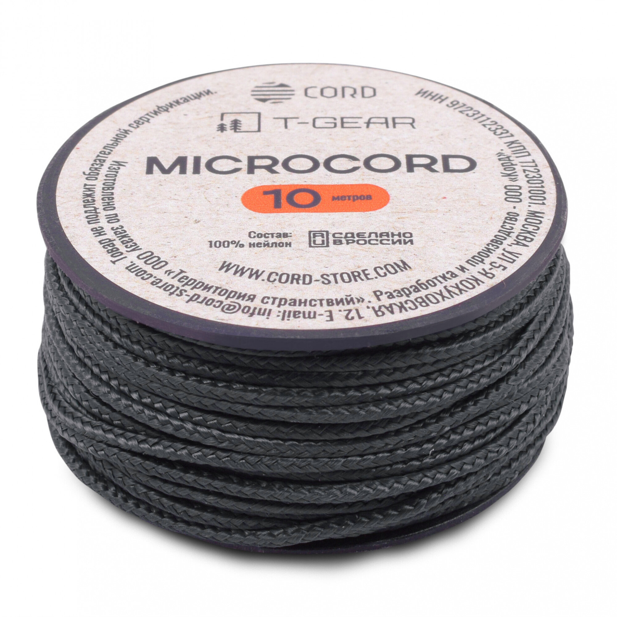 Микрокорд T-Gear x CORD nylon катушка 10м (расцветка - Dark Navy)