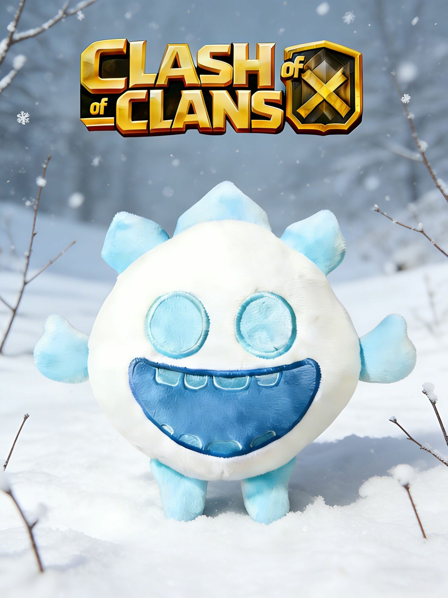 Мягкая игрушка Clash of Clans / Clash Royale: Ледяной дух (Ice Spirit), 9 см