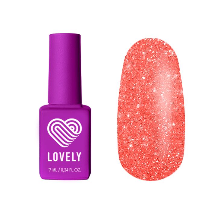 Гель-лак Lovely "Juicy", красный, неоновый, светоотражающий, 7 мл
