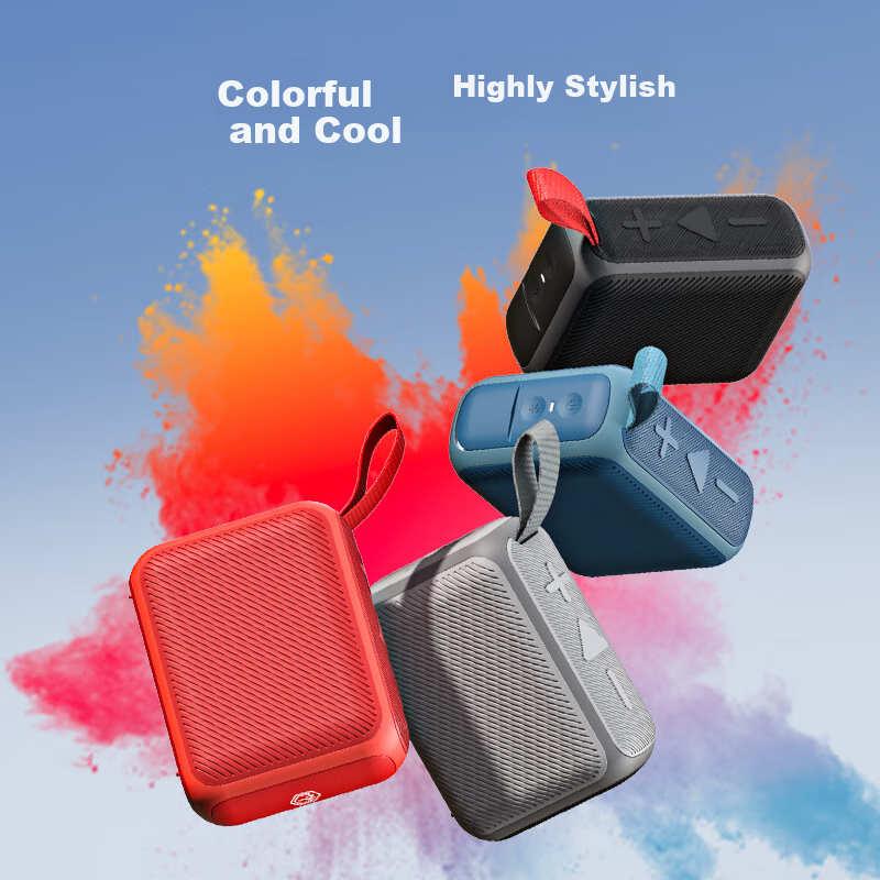 JD J-Box Portable Bluetooth Speaker Outdoor Waterproof Speaker IPX7 Waterproof Bass Cannon Can Be Connected in Stereo with Dual Machines Dynamic Red