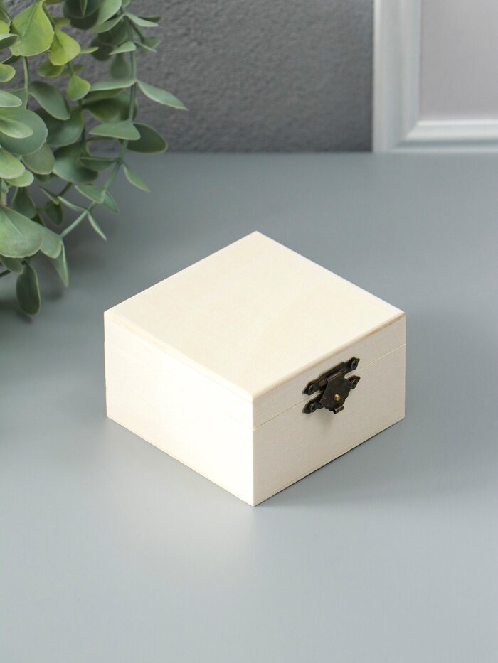 Шкатулка для росписи дерево Квадрат, 8×8×5 см, микс, 2 шт.