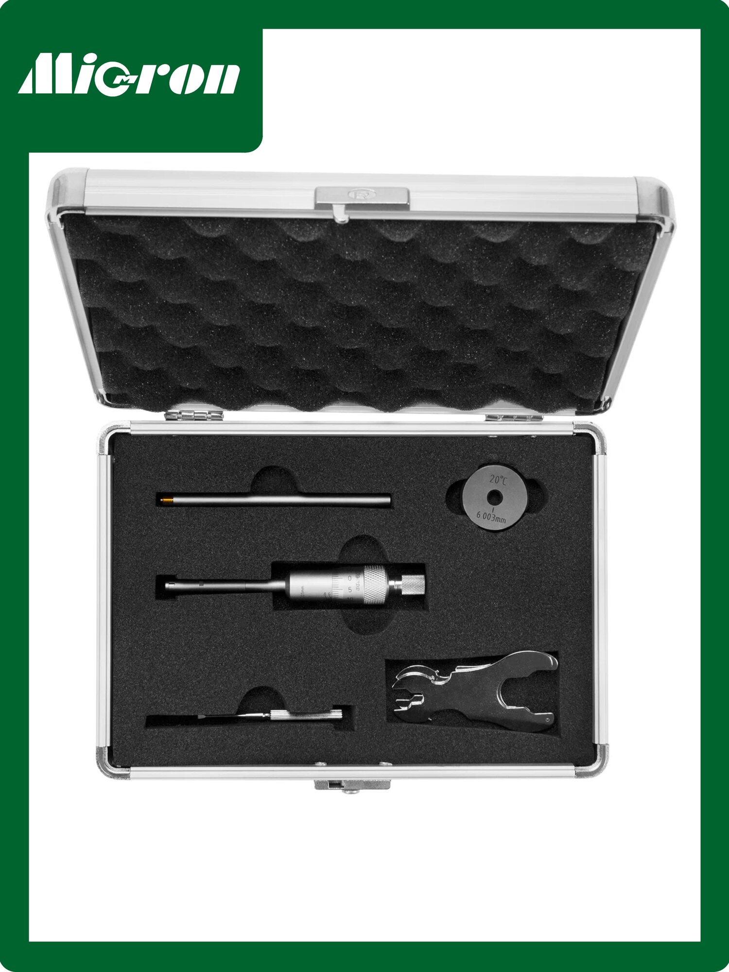 Нутромер микрометрический трехточечный Micron НМТ 6-8 0,001 с установочным кольцом (грси № 90358-23)