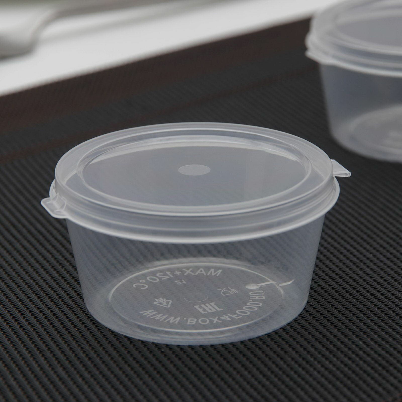 Контейнер одноразовый-соусник, 80 мл, с неразъёмной крышкой, цвет прозрачный, 960 шт.