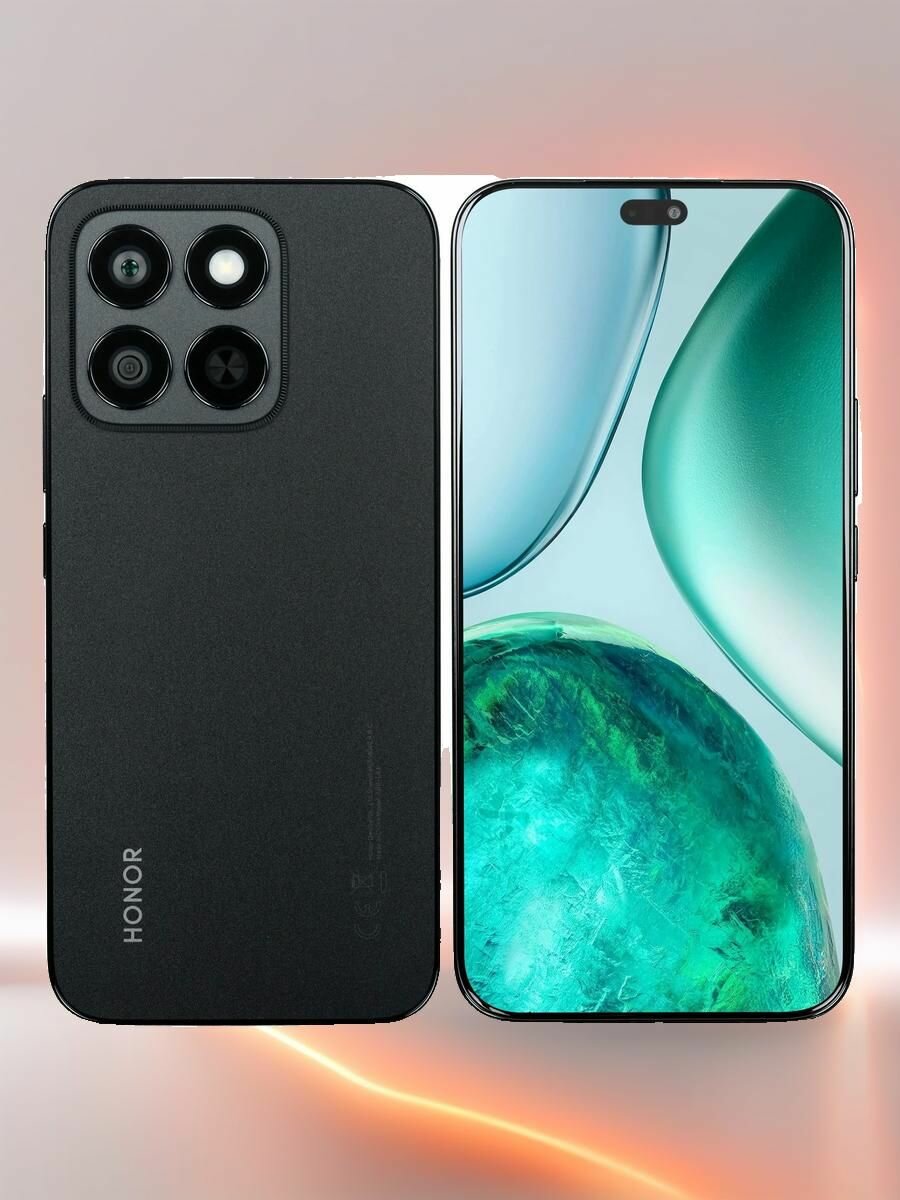 6.7" Смартфон HONOR X8c 128 ГБ черный ядер - 8x(2.8 ГГц), 8 ГБ, 2 SIM, AMOLED, камера 108+5 Мп, NFC, 4G, FM, 5000 мА*ч