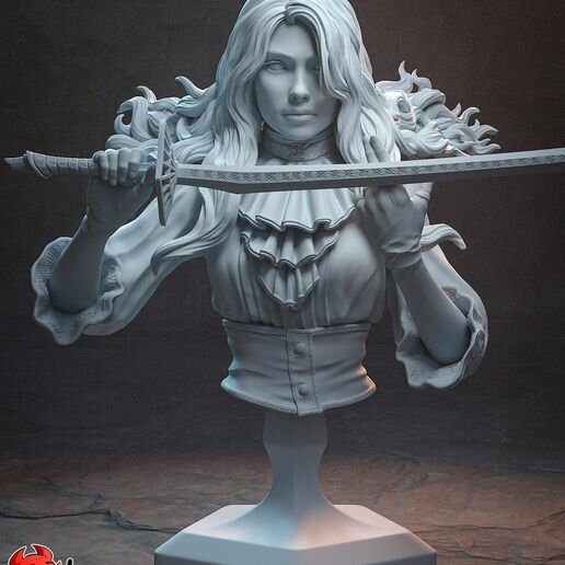 Сборная модель Bust of Maelle (Clair Obscur: Expedition 33), бюст, 86мм для покраски