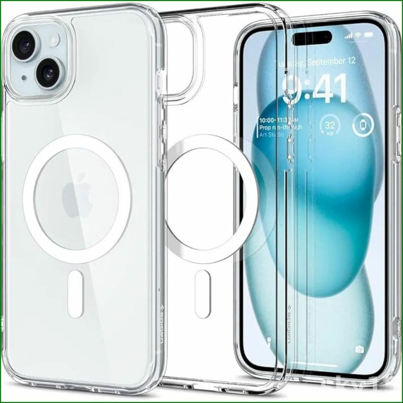 Защитный чехол Spigen Ultra Hybrid MagFit для iPhone 13, премиум совместимый с аксессуарами MagSafe, обеспечивает военную защиту и устойчивость к пожелтению