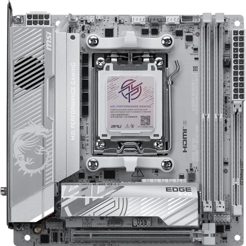 Материнская плата MSI MPG X870I EDGE TI EVO WIFI, AMD Ryzen 9000/8000/7000 Series, DDR5