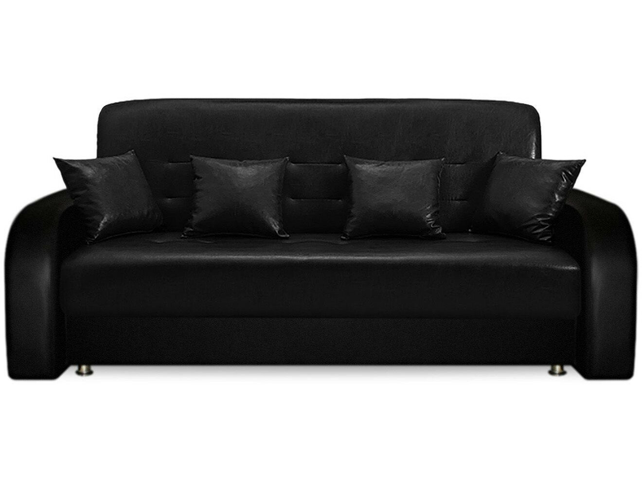 Раскладной диван-книжка, сп. м.142х190 см, экокожа черный