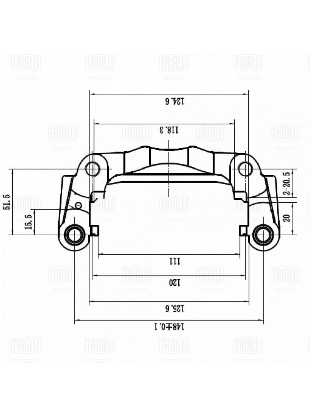 Скоба суппорта для А/М FORD TRANSIT (06-) ЗАД. Прав. (CF 185166) TRIALLI cf185166