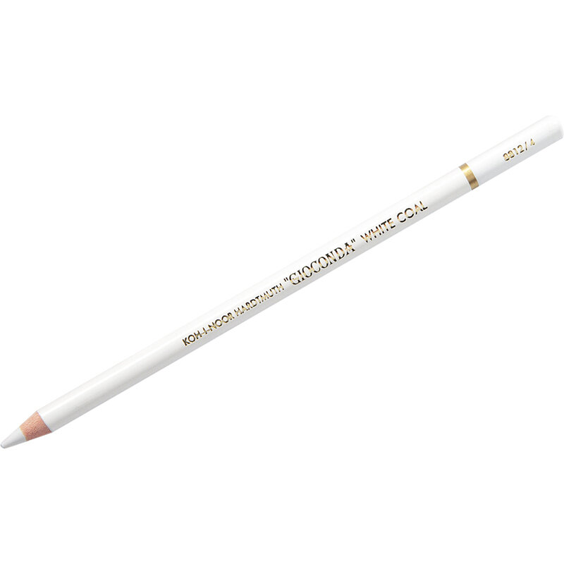 6 шт. Угольный карандаш Koh-I-Noor "Gioconda Extra 8812" H, белый, заточен